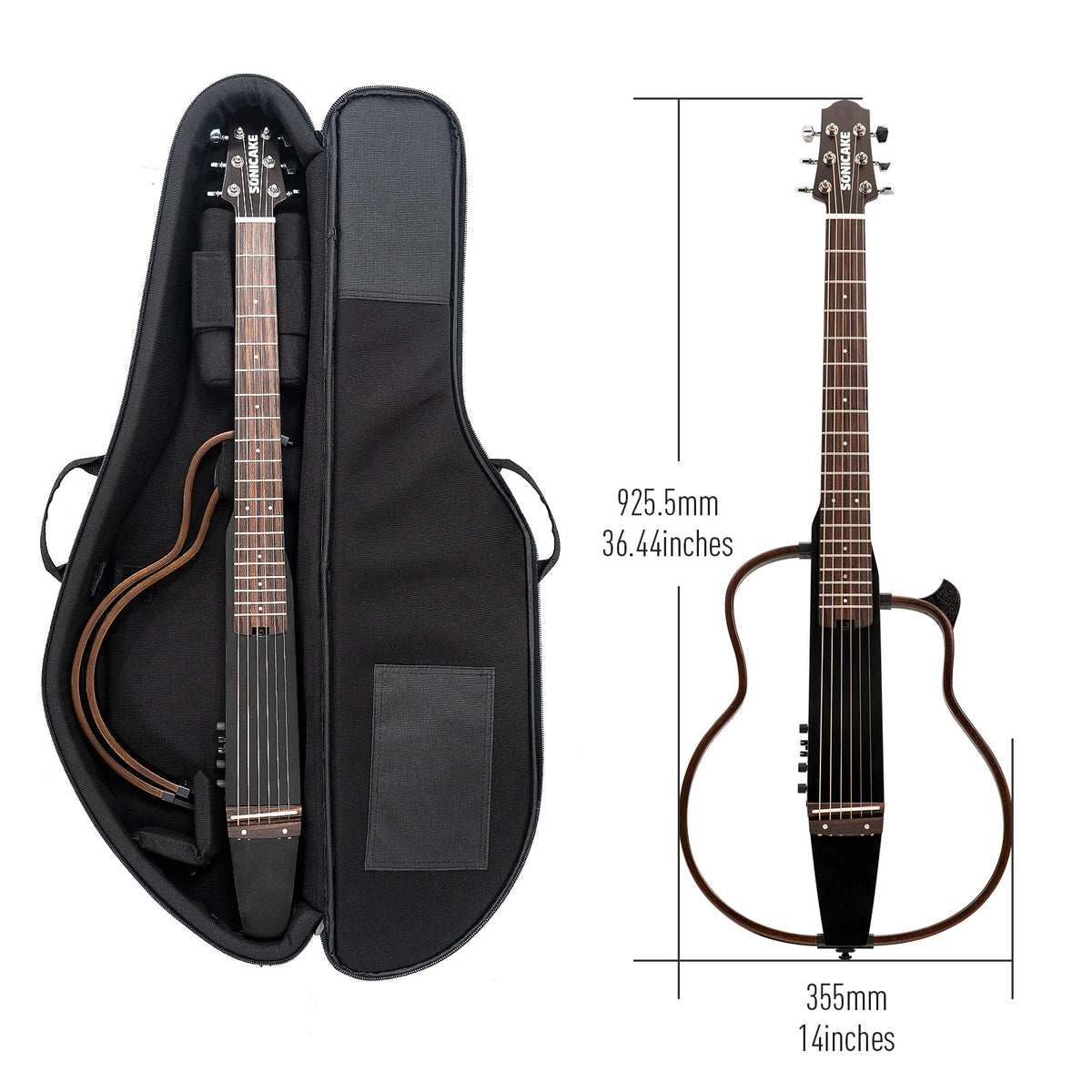 Sonicake Acoustic-Electric Travel Guitar QGT-01