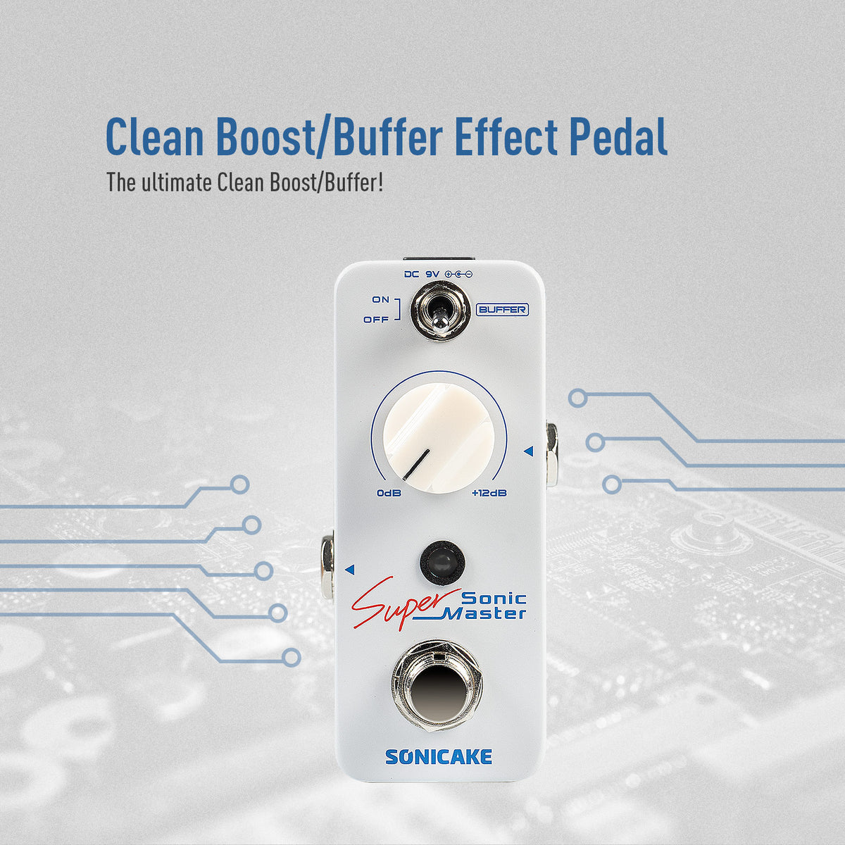 Sonicake Sonic Super Master Mini Clean Boost Guitar Effects Pedal