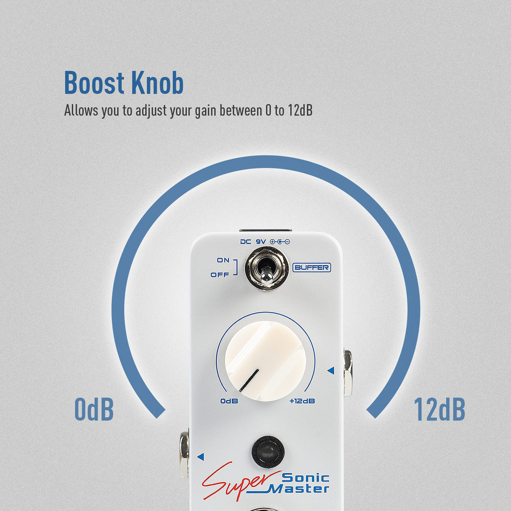 Sonicake Sonic Super Master Mini Clean Boost Guitar Effects Pedal