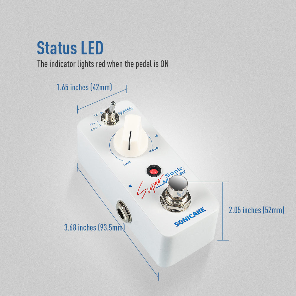 Sonicake Sonic Super Master Mini Clean Boost Guitar Effects Pedal