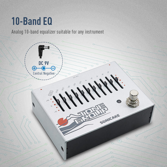 Tone Group 10-Band EQ Equalizer Guitar Bass Effects Pedal - SONICAKE