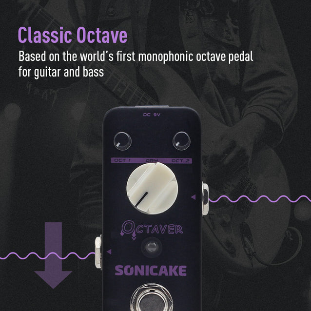 SONICAKE Octaver - Analog Classic Octave Guitar Bass Effects Pedal